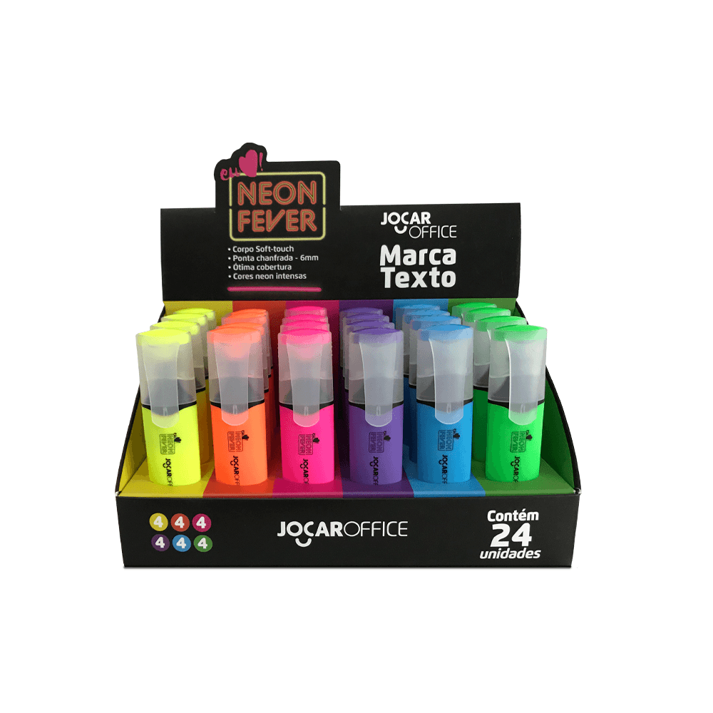 MARCA TEXTO NEON FEVER DISPLAY C/24 UNIDADES JOCAR OFFICE