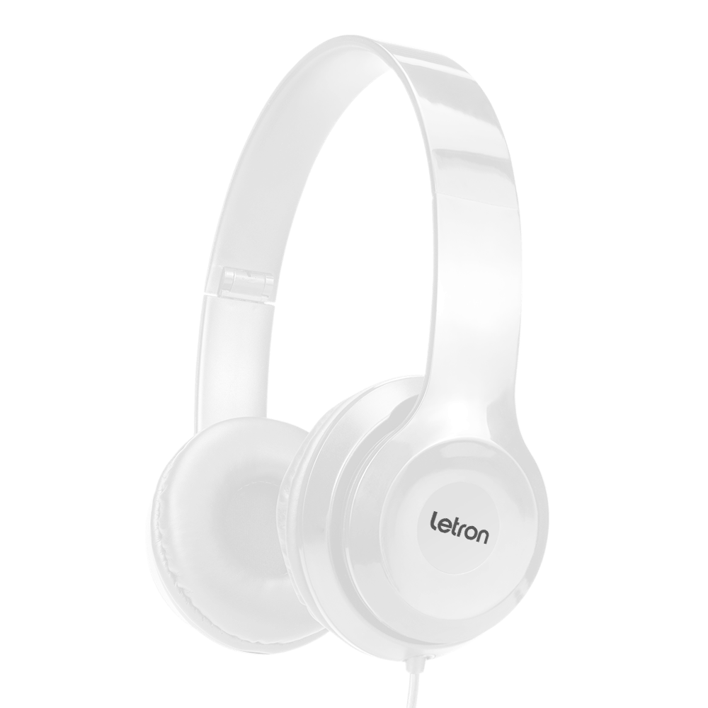 HEADPHONE WIRE BRANCO ESTEREO DRIVER 40 MM COM FIO 3M LETRON