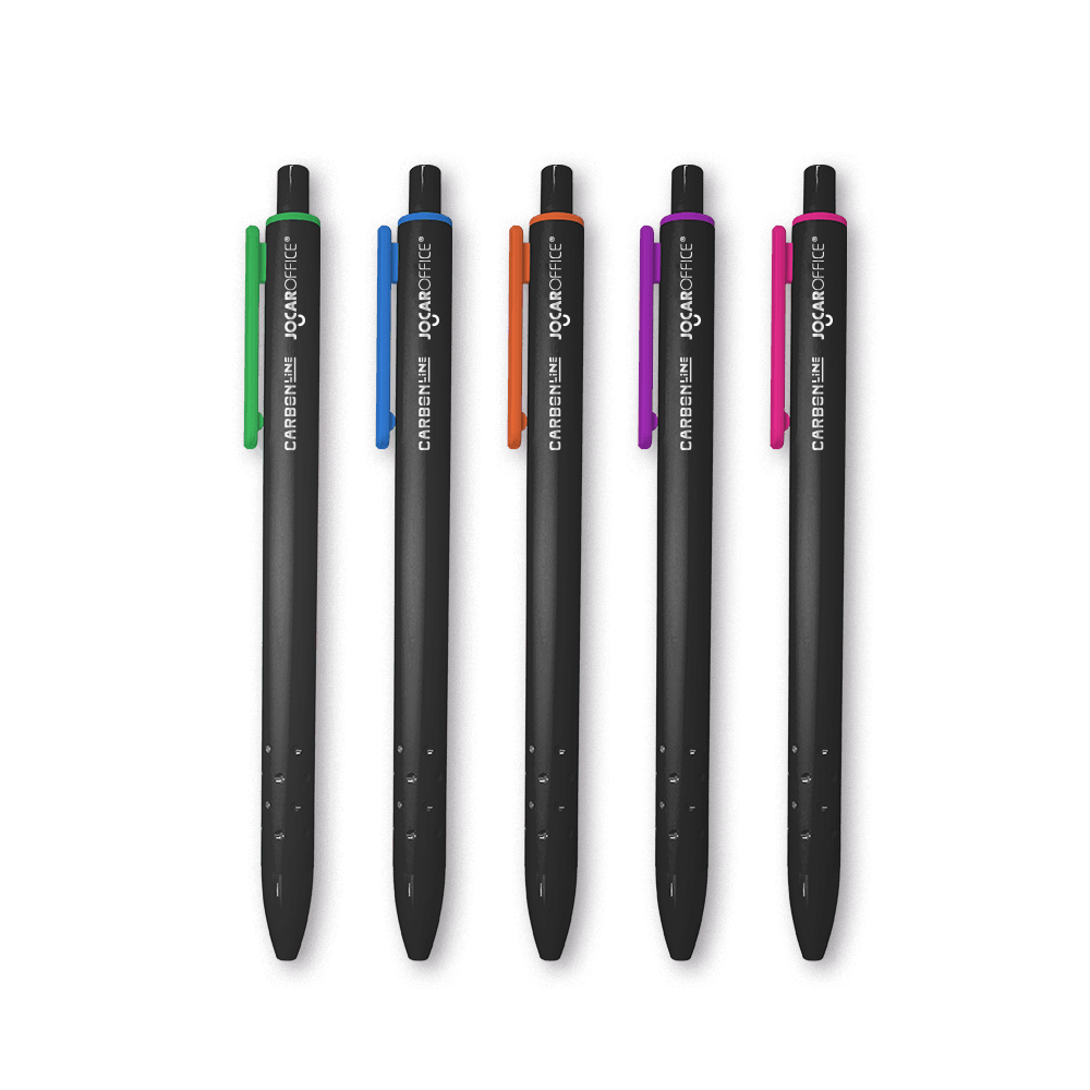 Caneta Esf. Retrátil Ponta 0.7 Carbon Line Cores Sortidas - Pote C/ 24 ...